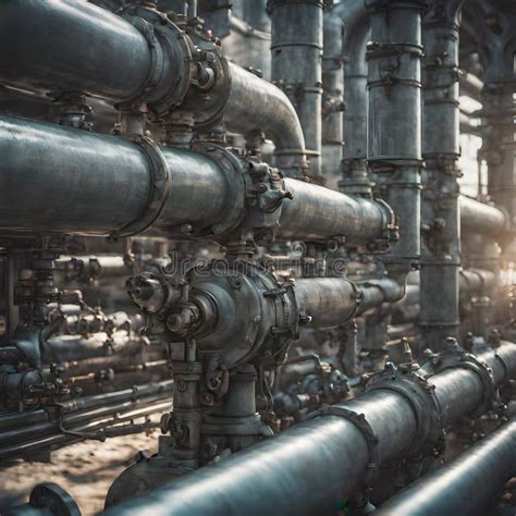 Large Pipelines Ai Generatet Stock Illustration Illustration Of