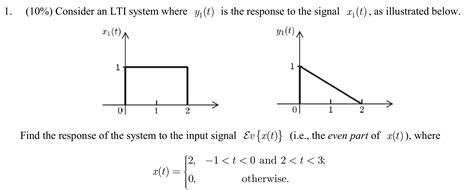 Solved 10 ﻿consider An Lti System Where Y1t ﻿is The