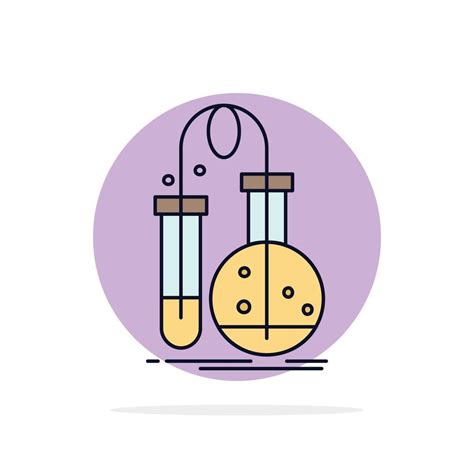 Test Chimie Flacon Laboratoire Science Plat Couleur Icône Vecteur