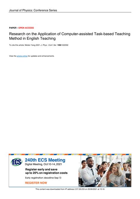 Pdf Research On The Application Of Computer Assisted Task Based