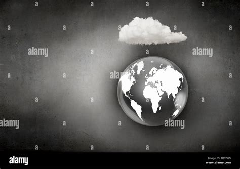 Computing Concept With Earth Planet And Cloud Stock Photo Alamy