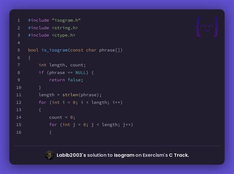 Labib2003s Solution For Isogram In C On Exercism
