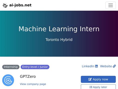 Hiring Internship Machine Learning Intern In Toronto Hybrid Raimljobs