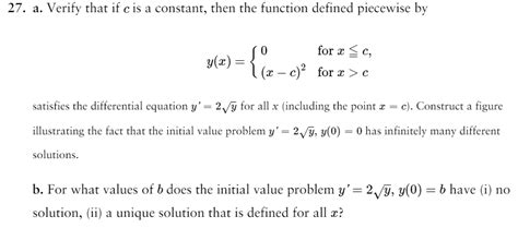 Solved A Verify That If C Is A Constant Then The Chegg