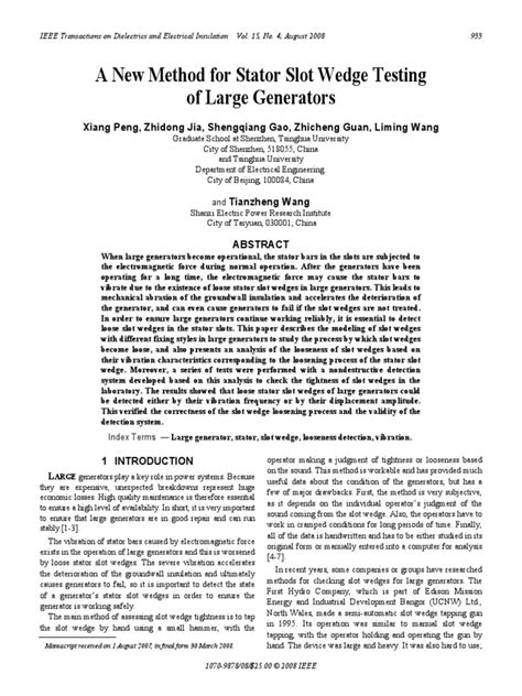 Stator End Winding Vibration And Temperature Rise Monitoring Pdf Digital Signal Processing