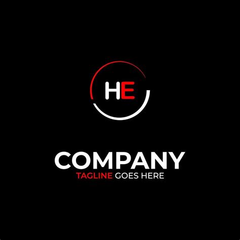 He Creative Modern Letters Logo Design Template Vector Art At Vecteezy