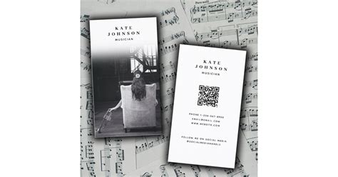 Singer Musician Artist Photo Social Media Qr Code Business Card Zazzle