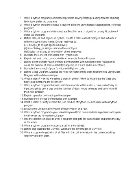 Python 3rd Ia Important Questions Pdf Computers