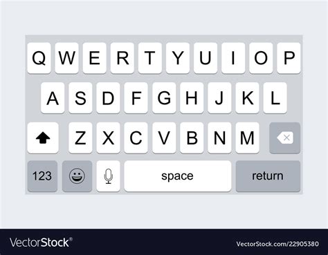 Mobile Keyboard Template Royalty Free Vector Image