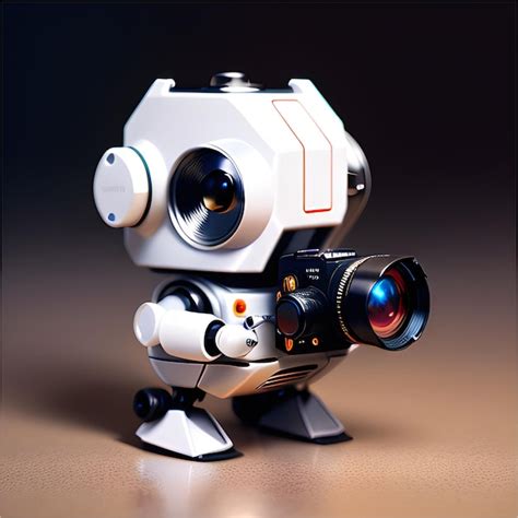 Premium Ai Image Illustration Of A Small Robot Holding A Camera