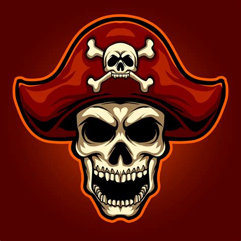 Cabeza Pirata Cráneo Mascota Ilustración 5076557 Vector En Vecteezy