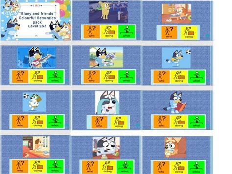 Bluey And Friends Colourful Semantics Pack Level 2 3 76 Cards In