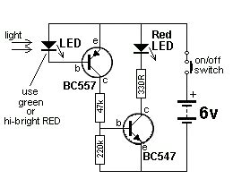 Electronic Circuit Diagram LED DETECTS LIGHT