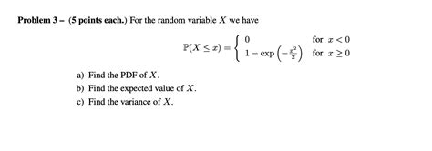 solved problem 1 3 points each the pdf of random