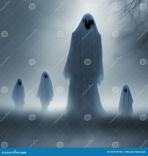 Ghosts Generative Ai Illustration Stock Illustration Illustration Of