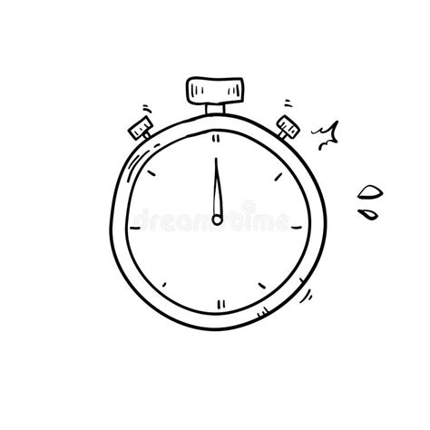 Doodle Stopwatch Icon Illustration Vector Handdrawn Style Stock Vector Illustration Of Alarm