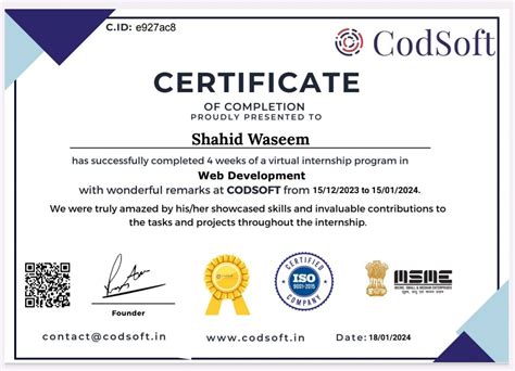 Shahid Waseem On Linkedin Codsoft Cip Internship Webdevelopment