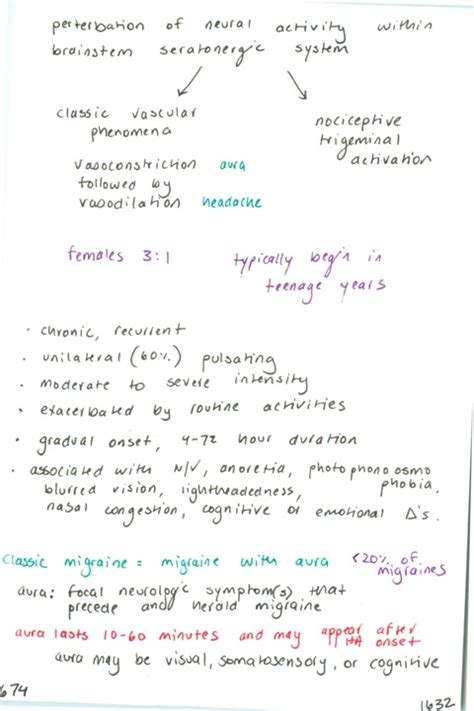 674 Pathophysiology Of Migraines Clinical Features Describe Classic