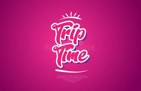 Trip Time Word Text Typography Pink Design Icon Stock Vector