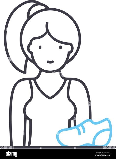 Running Woman Line Icon Outline Symbol Vector Illustration Concept