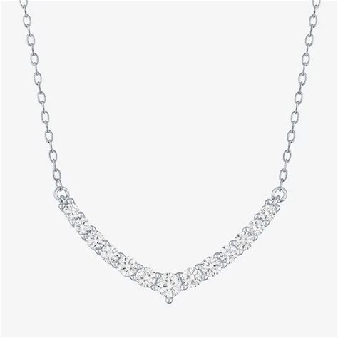 Yes Womens Lab Created White Sapphire Sterling Silver 17 Inch Pendant
