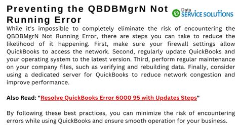Ppt How To Fix Qbdbmgrn Not Running Error Expert Tips And Tricks Powerpoint Presentation Id