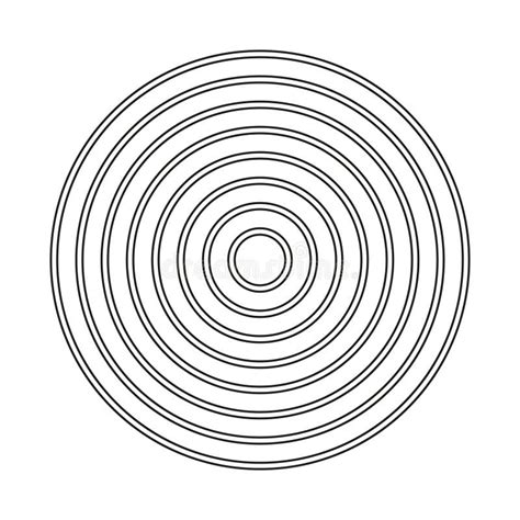 Concentric Circle Pattern Black And White Design Geometric Vector Illustration Minimalistic