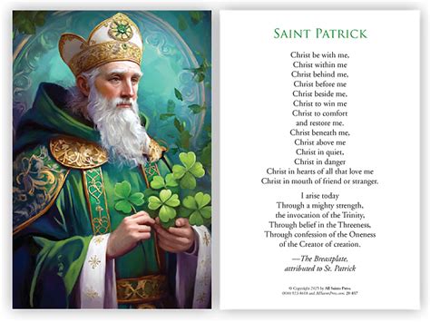 St Patrick Prayer Card