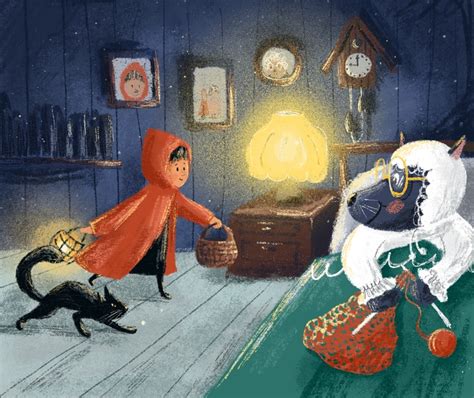 Иллюстрация Иллюстрация к книге про Красную шапочку в стиле детский