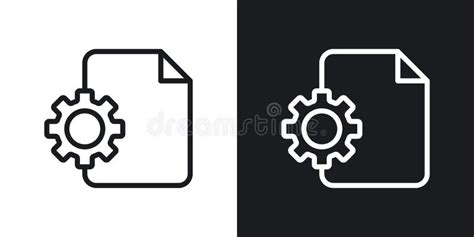 Document Settings Icon Set Folder Management And File Vector Symbol In A Black Filled And