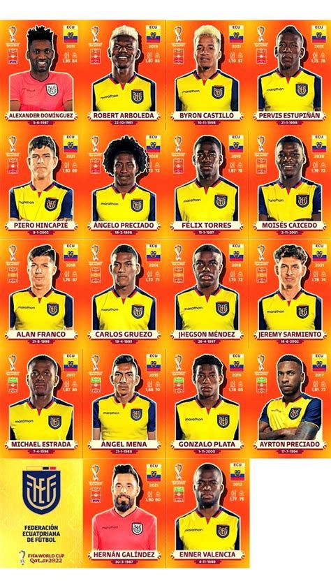 ALL STICKERS ECUADOR PANINI WORLD CUP 2022 Em 2022 Copa Do Mundo