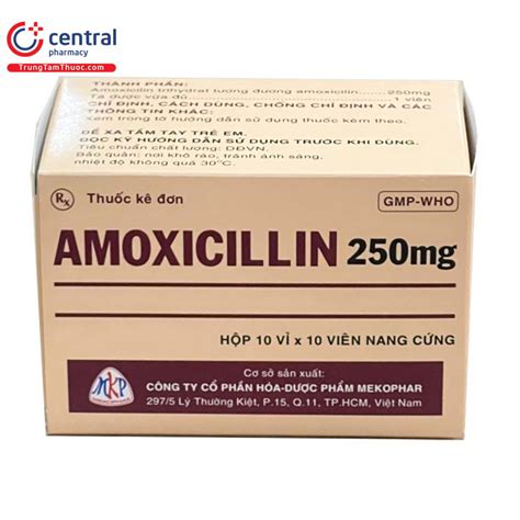 ChÍnh HÃng Thuốc Kháng Sinh Amoxicillin 250mg Mekophar