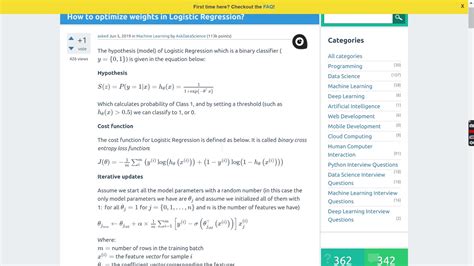 How To Optimize Weights In Logistic Regression YouTube