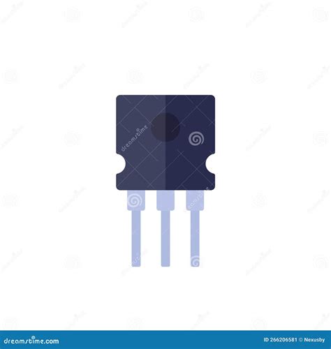 Transistor Or Semiconductor Icon Flat Design Stock Vector