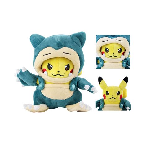 Makecool Pokemon Soft Plush Toy Stuffed Doll Cm Cosplay Snorlax Pikachu Cross Dressing
