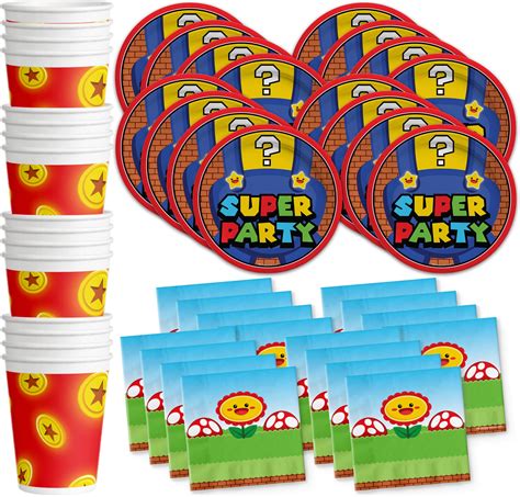 Super Party With Mario Birthday Party Supplies Set Plates