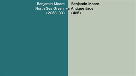 Benjamin Moore North Sea Green Vs Antique Jade Side By Side Comparison