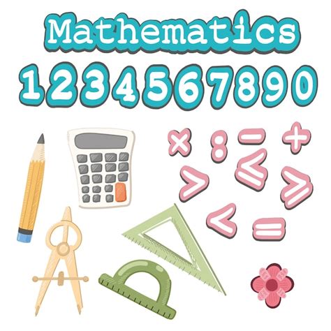 Conjunto De ícones De Matemática Isolados Na Ilustração Vetorial De
