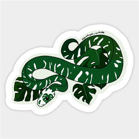 Monstera Ball Python Houseplants Sticker Teepublic