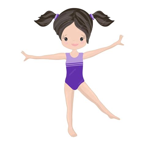 Premium Vector Clipart Cute Girl Gymnast Gym