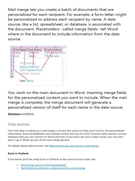 Mail Merge Lets You Create A Batch Of Documents That Are Personalized