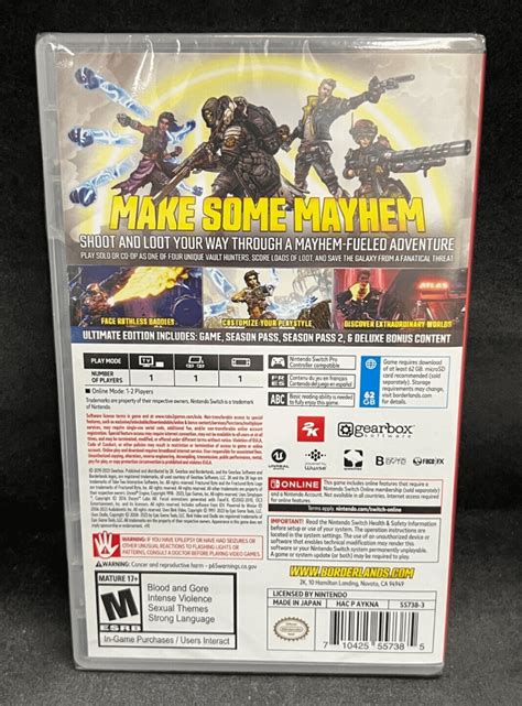 Borderlands 3 Physical Requires 62gb Of Downloads Per The Back Of The Box R Nintendoswitch