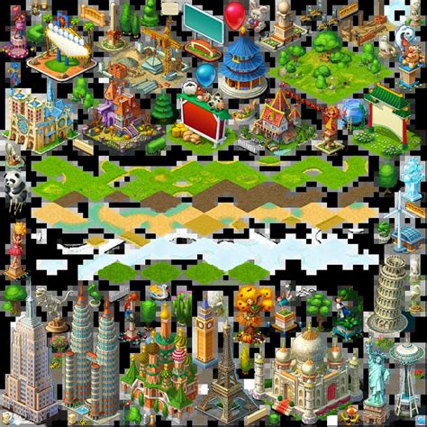 梦想小镇、卡通农场 两套 模拟经营手游全套资源 花瓣网