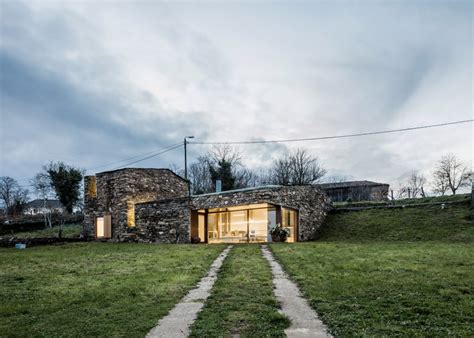 Stone Wine Cellar Converted Into Home By Cubus Arquitectura
