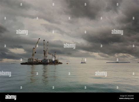 Marine Cranes Are Used For Loading And Unloading Cargo Onto Ships The Transportation And