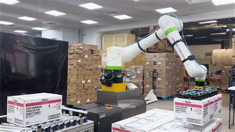 Fanuc Cobot Palletizer Crx 25ia Collaborative Robot Palletizer Palletizcrx Youtube