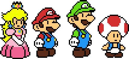 Super Mario Characters Pixel Artpng Png Image