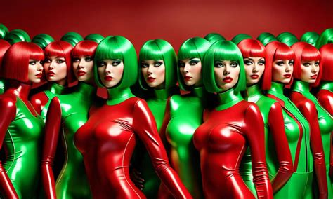 Many Lesbian Girls In Red And Green Catsuit 18 By Mariodit On Deviantart