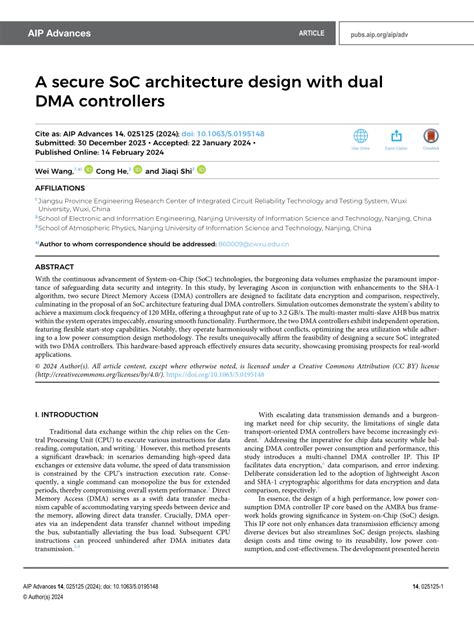 Pdf A Secure Soc Architecture Design With Dual Dma Controllers