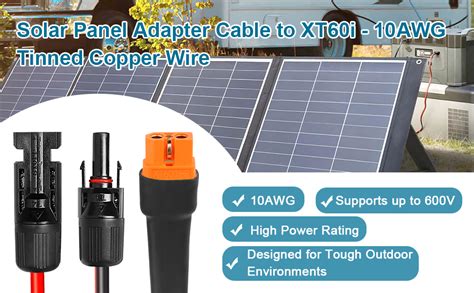 Amazon Com XRDS RF Solar Panel Adapter Cable To XT60i 25FT 10AWG XT60i Female Solar Cable